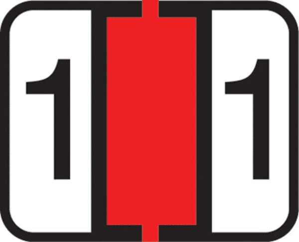End Tab Numeric Filing Label - 1