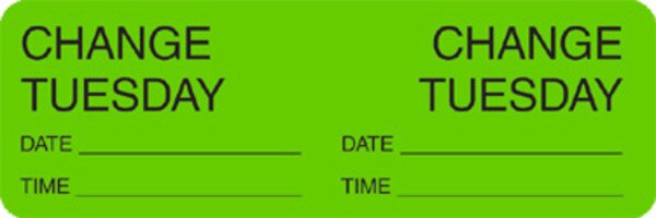 Label - Change Day -Tuesday