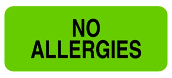 Chart Label - No Allergies
