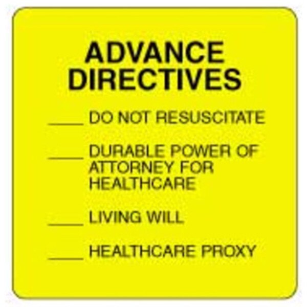 Chart Label - Advance Directives Checkoff