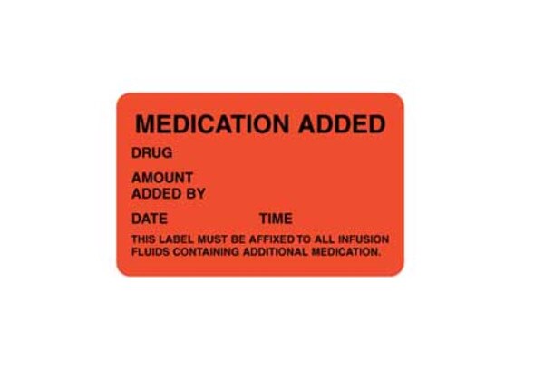 IV Label - Medication Added - 1-7/16" x 2-1/4"