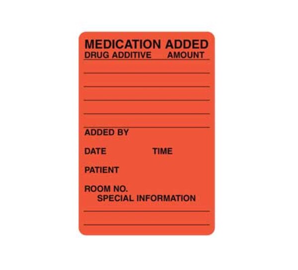 IV Label - Medication Added - 2" x 3"