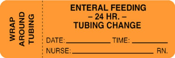 Label - ENTERAL FEEDING - 24 hr. - TUBING CHANGE