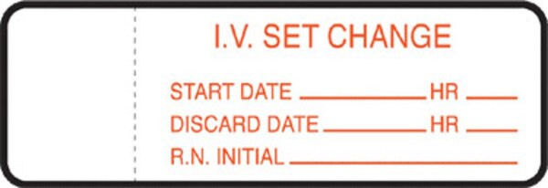 IV Set Label - IV Set Change