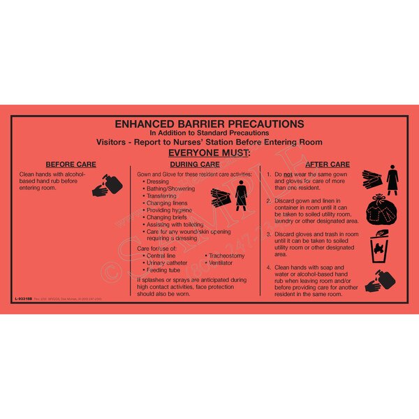 Sign – Precaution - Enhanced Barrier Precautions - Laminated - 10" x 5"