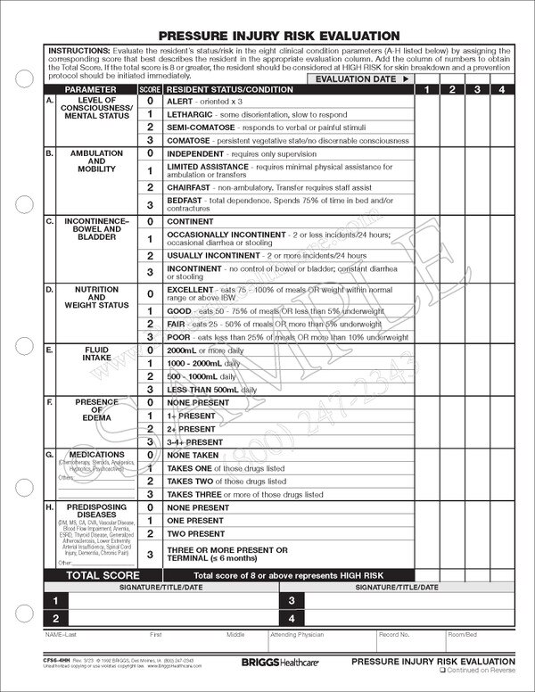 Pressure Injury Risk Evaluation