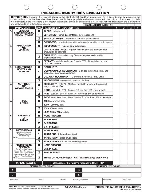 Pressure Injury Risk Evaluation